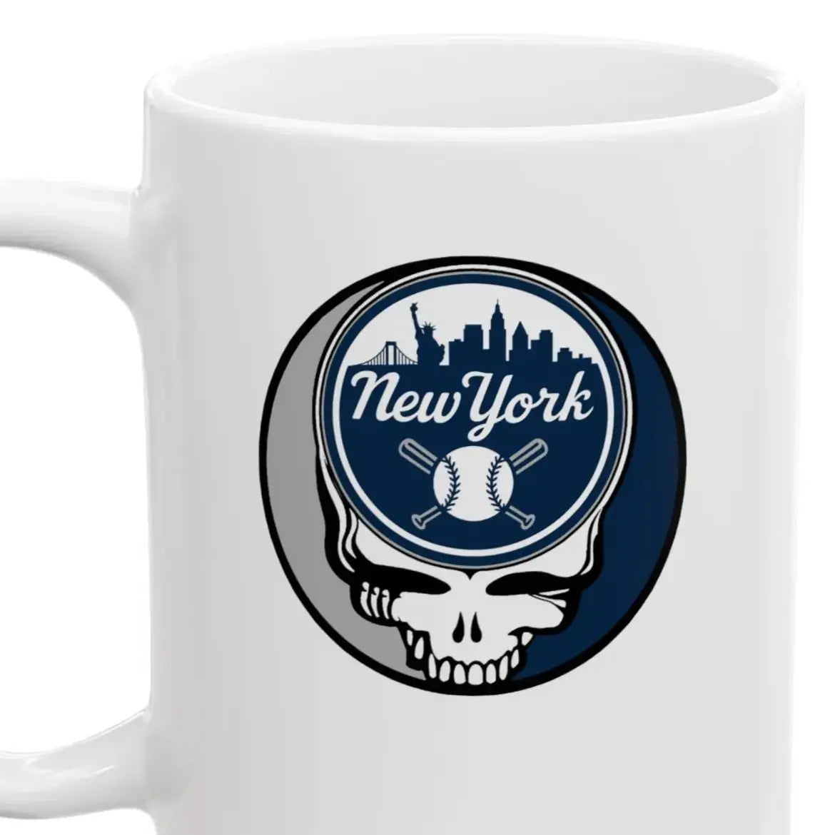 Vintage Inspired New York Yankees Original Stealie Grateful Dead Coffee Mug