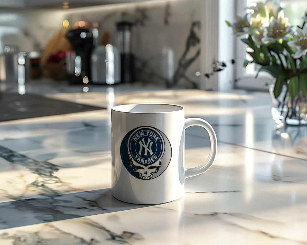 Vintage Inspired New York Yankees Logo Stealie Grateful Dead Coffee Mug